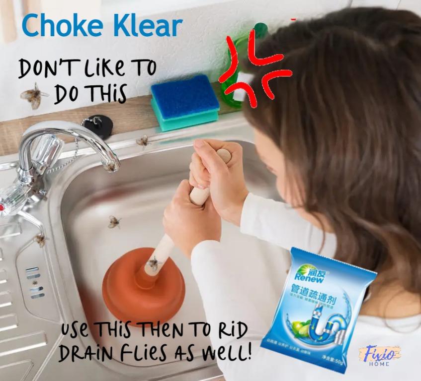 4 packs} drainage pipe clearing agent, dissolve smelly organic choke ...