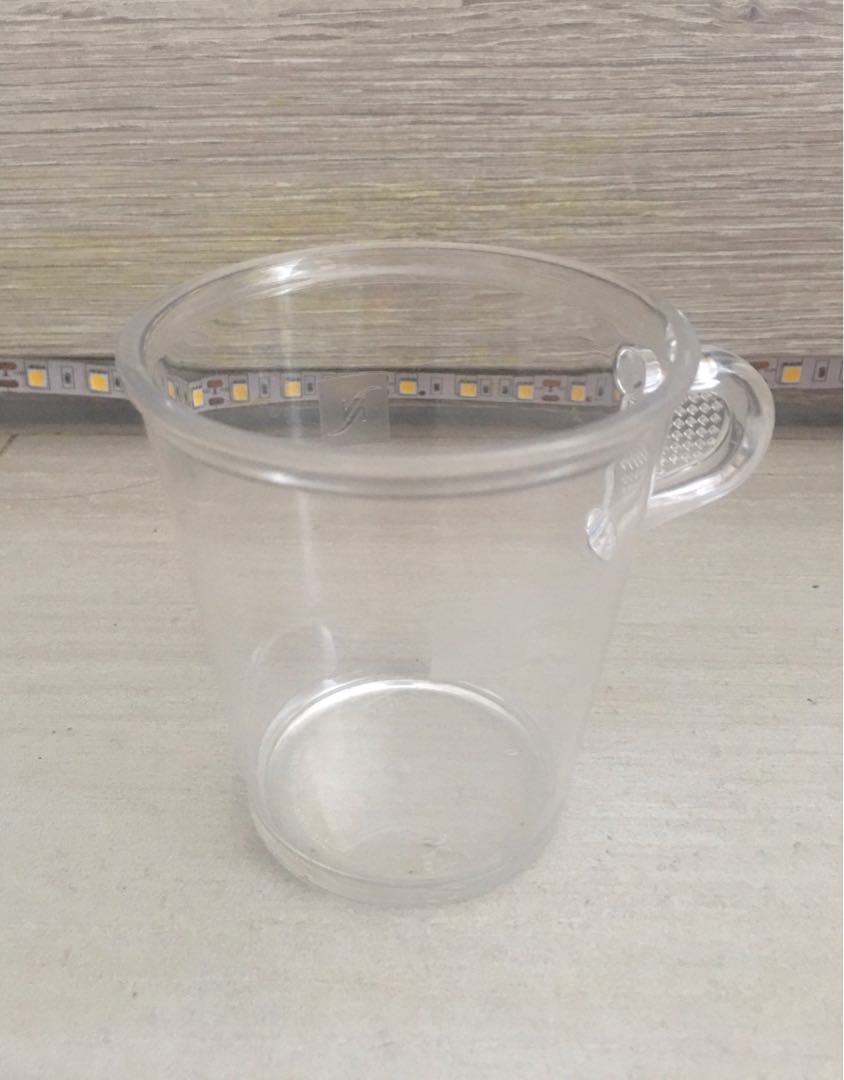 99%新 Nespresso 150ml 透明 膠 塑料 咖啡杯 transparent plastic coffee cup mug, 傢俬 ...