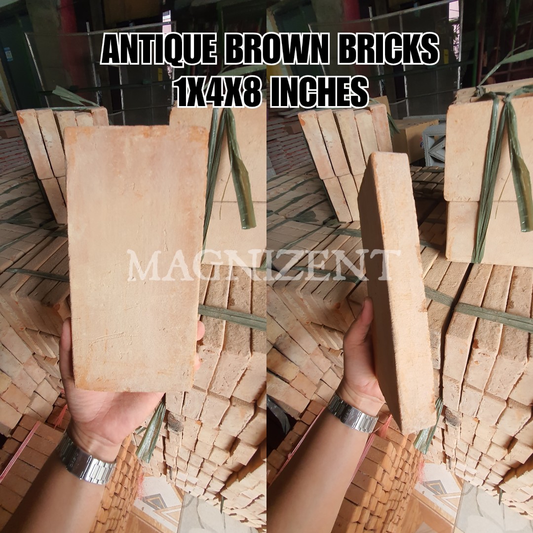 1X4X8 INCHES ANTIQUE BROWN VIGAN BRICKS, Furniture & Home Living, Home ...