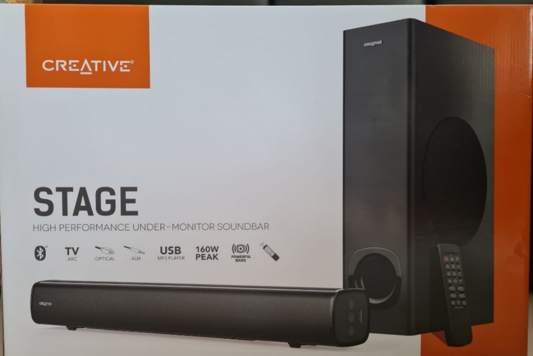 Creative Stage 2.1 High Performance Soundbar with Subwoofer, Audio ...