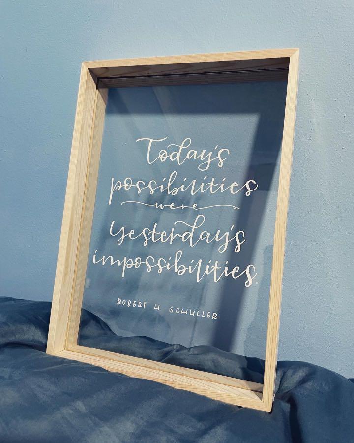 Custom calligraphy frame (acrylic, glass, wooden frame) - personalised ...