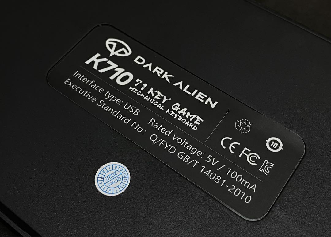 Dark Alien K710 Hot-Swappabl Mechanical Keyboard 71 Keys Gaming ...