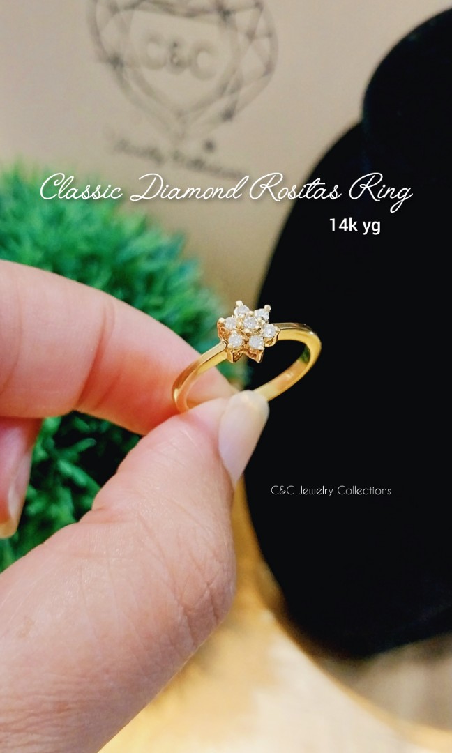 Diamond Rositas Ring, Women's Fashion, Jewelry & Organizers, Rings on ...