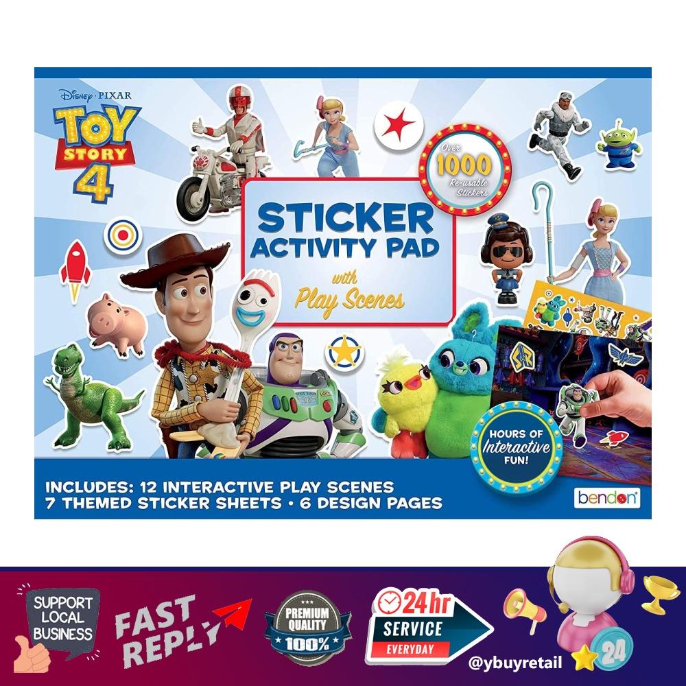 Disney Toy Story 4 Official 1000 Sticker Pad, Multicolor, Hobbies ...