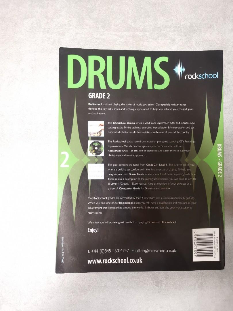 Drums Grade 2 Rock School, 興趣及遊戲, 音樂樂器 & 配件, 音樂與媒體 - 樂譜 - Carousell