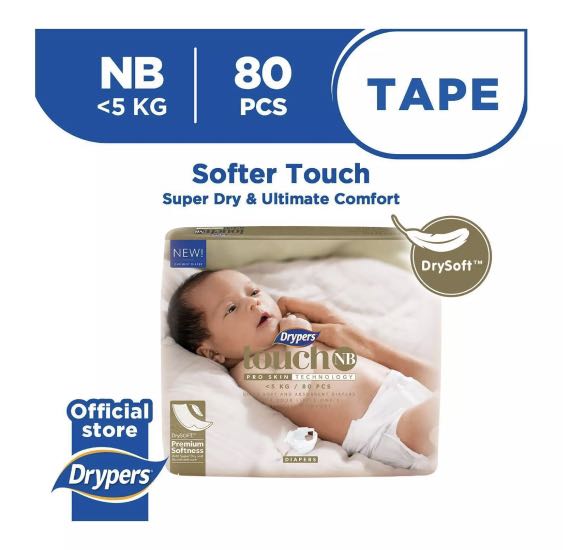 Drypers Touch Diapers Newborn, Babies & Kids, Bathing & Changing ...