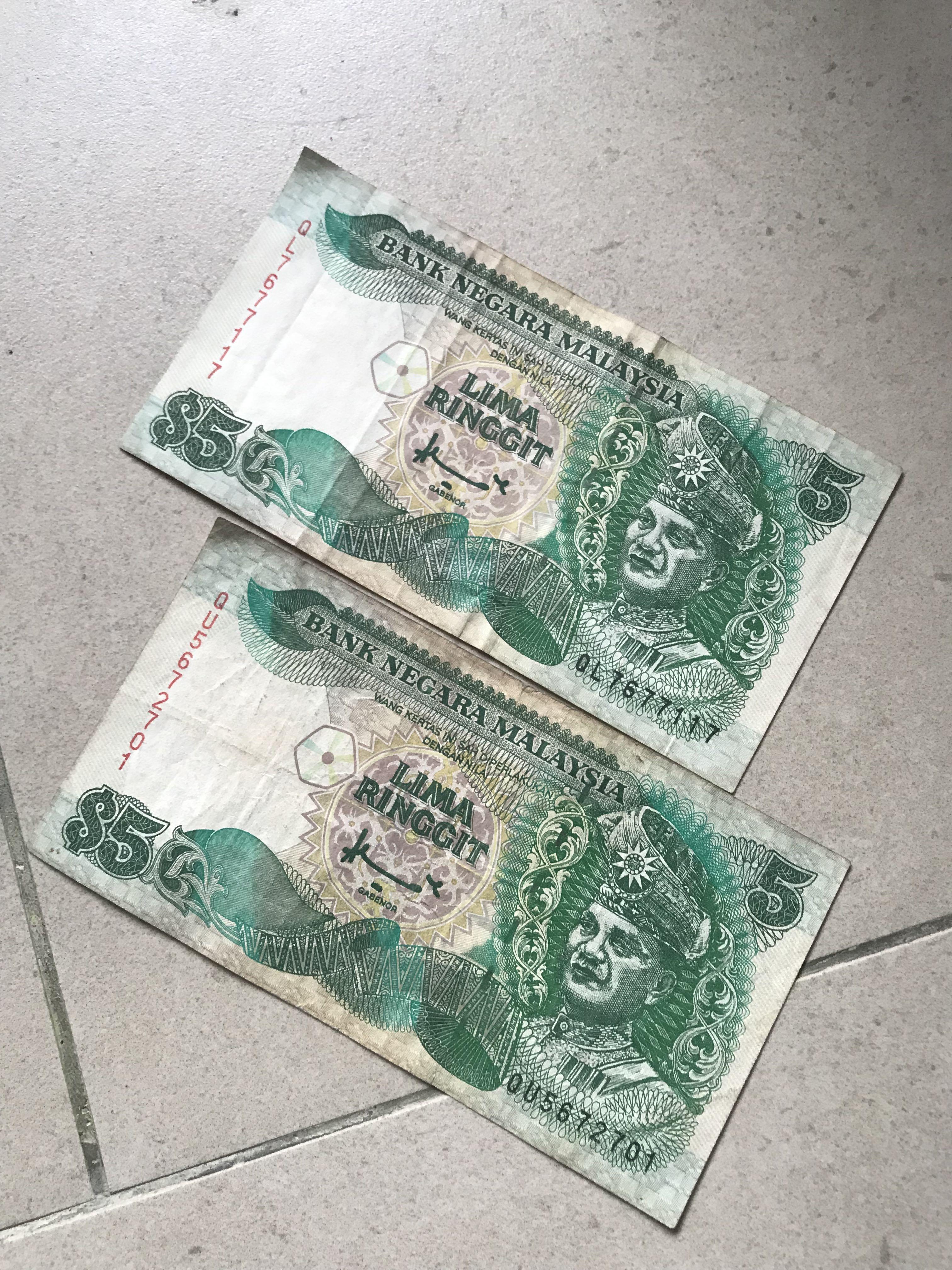 Duit Wang Kertas Lama Notes RM5, Hobbies & Toys, Collectibles ...