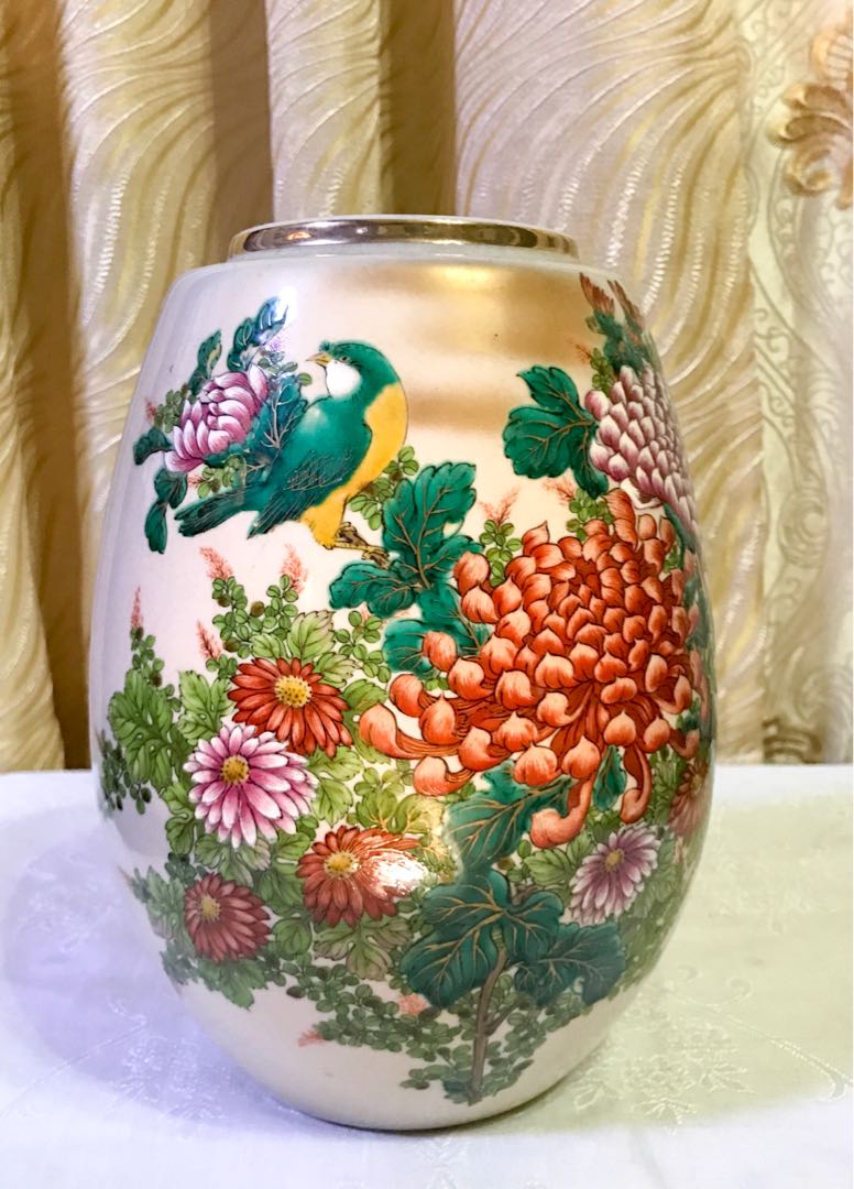 Flora and fauna oriental vase, Furniture & Home Living, Home Decor ...
