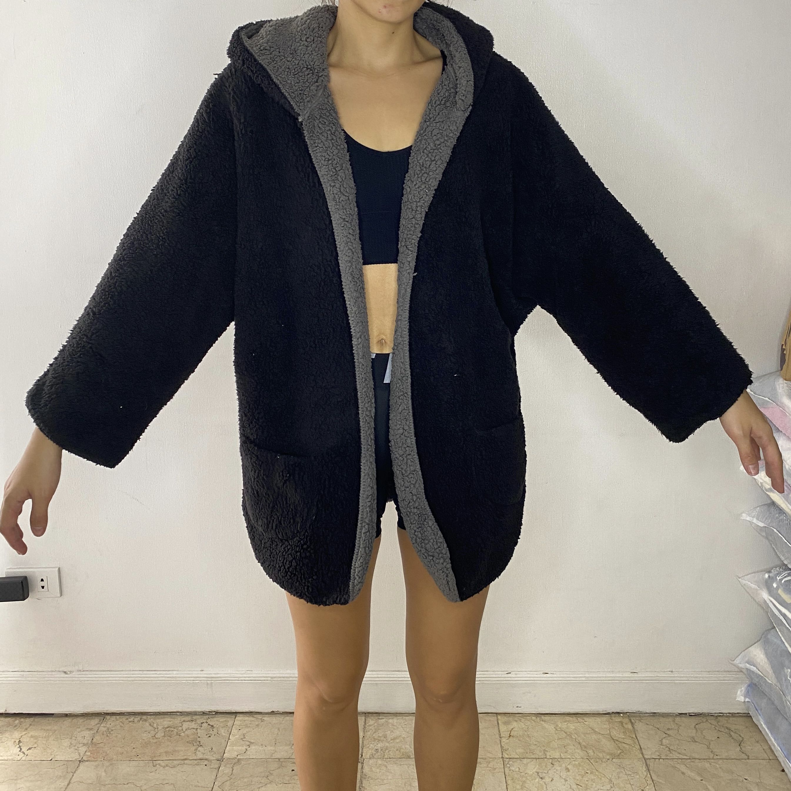 Fluffy Reversible Jacket, Women's Fashion, Coats, Jackets and Outerwear ...