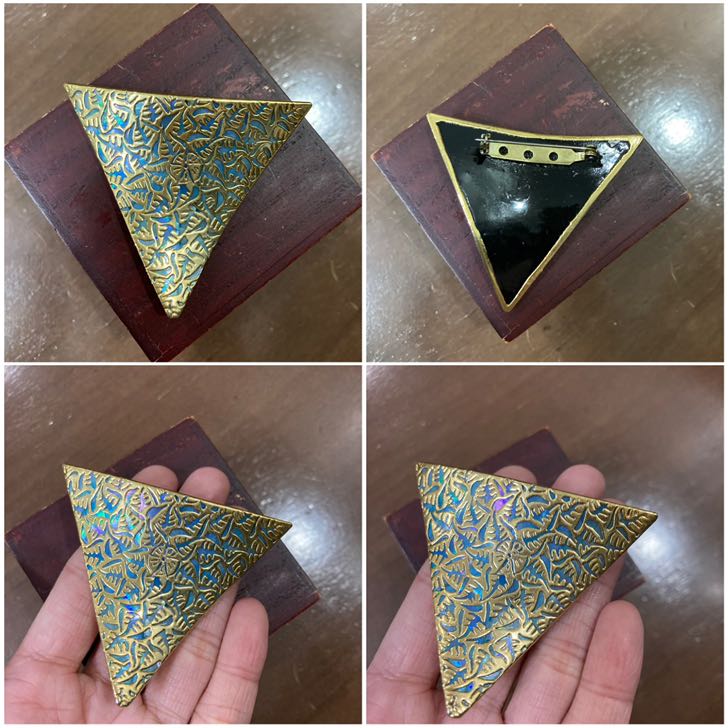 Inverted Triangle Color Changing Brooch, Women's Fashion, Jewelry ...