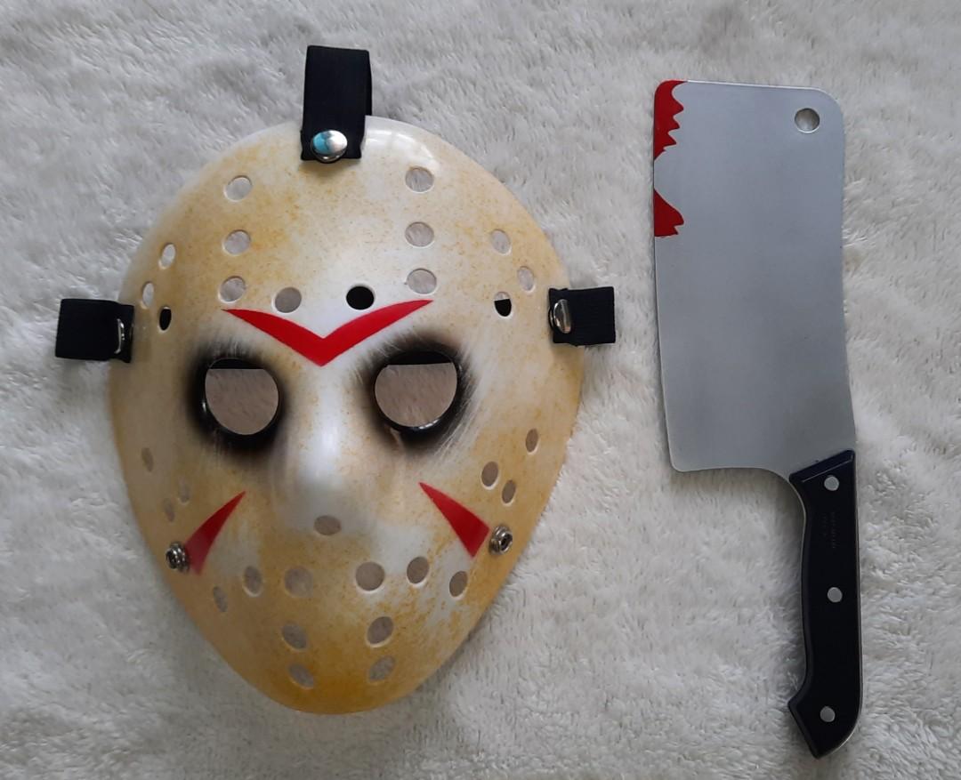 Jason Voorhees Mask with Bloody Knife Set, Hobbies & Toys, Toys & Games ...