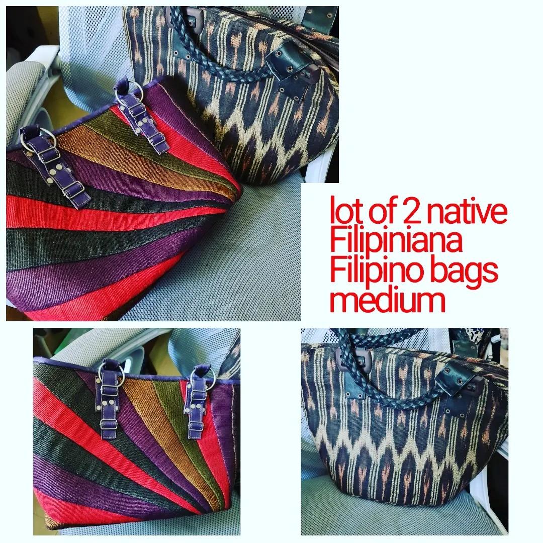 lot of 2 native Filipiniana Filipino bags medium, Women's Fashion, Bags ...