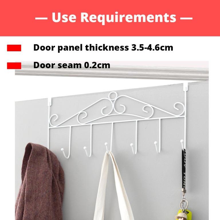 Metal Overdoor Hook/Door Hanger with 7 Hooks Decorative Over Door ...
