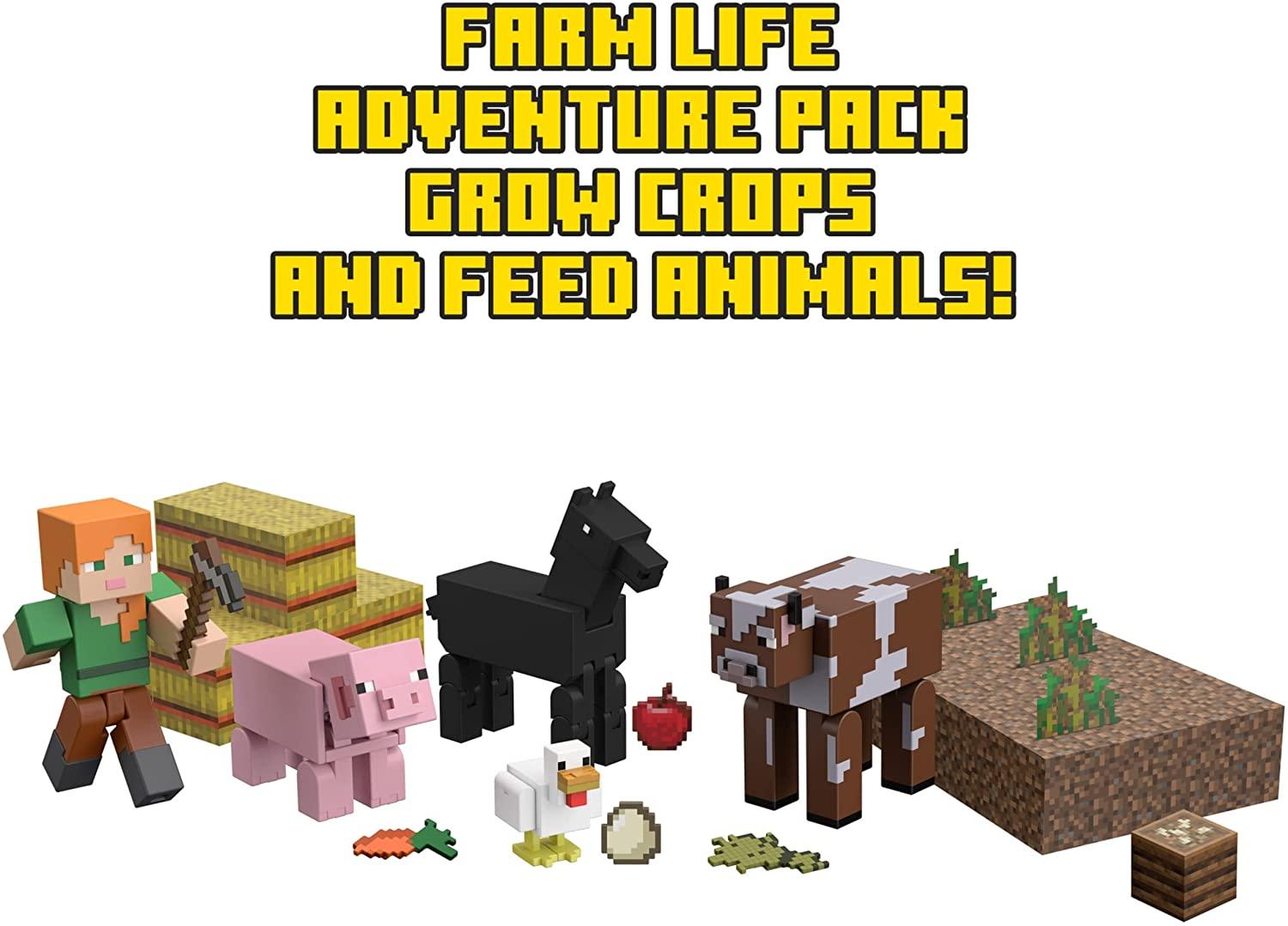 Minecraft Farm Life Adventure Pack Figures, Accessories and Papercraft ...