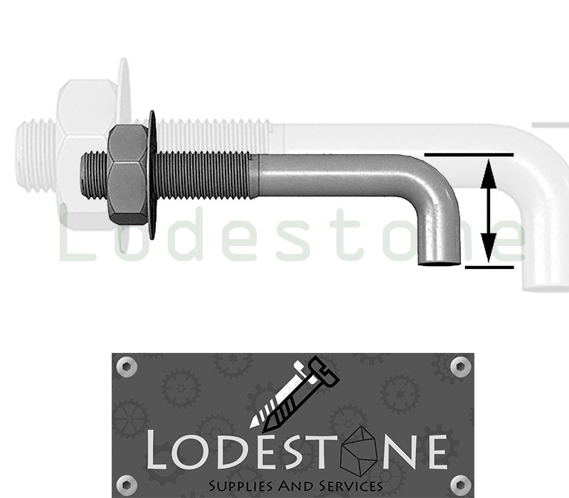 New Item- J Anchor Bolt- L Bolt with Thread- Nuts and Washer - headless ...