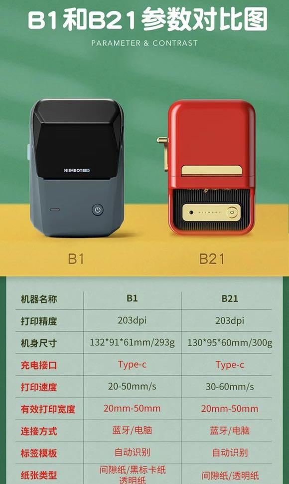 Niimbot B21 / B1 Label Printer, Computers & Tech, Printers, Scanners ...