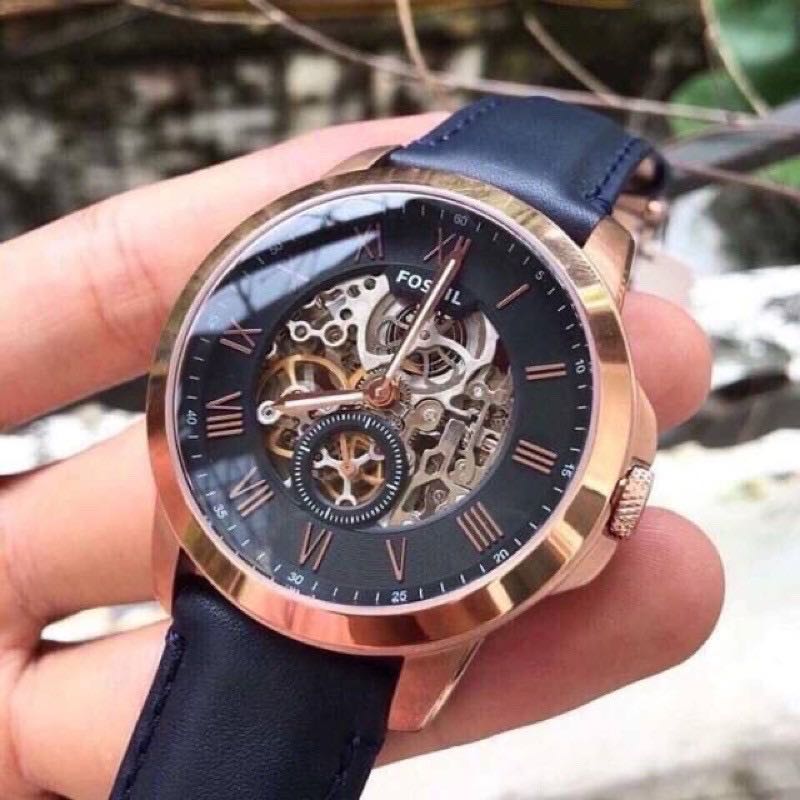 Original 100% Fossil Men Navy Automatic Me3054, Fesyen Pria, Jam Tangan ...