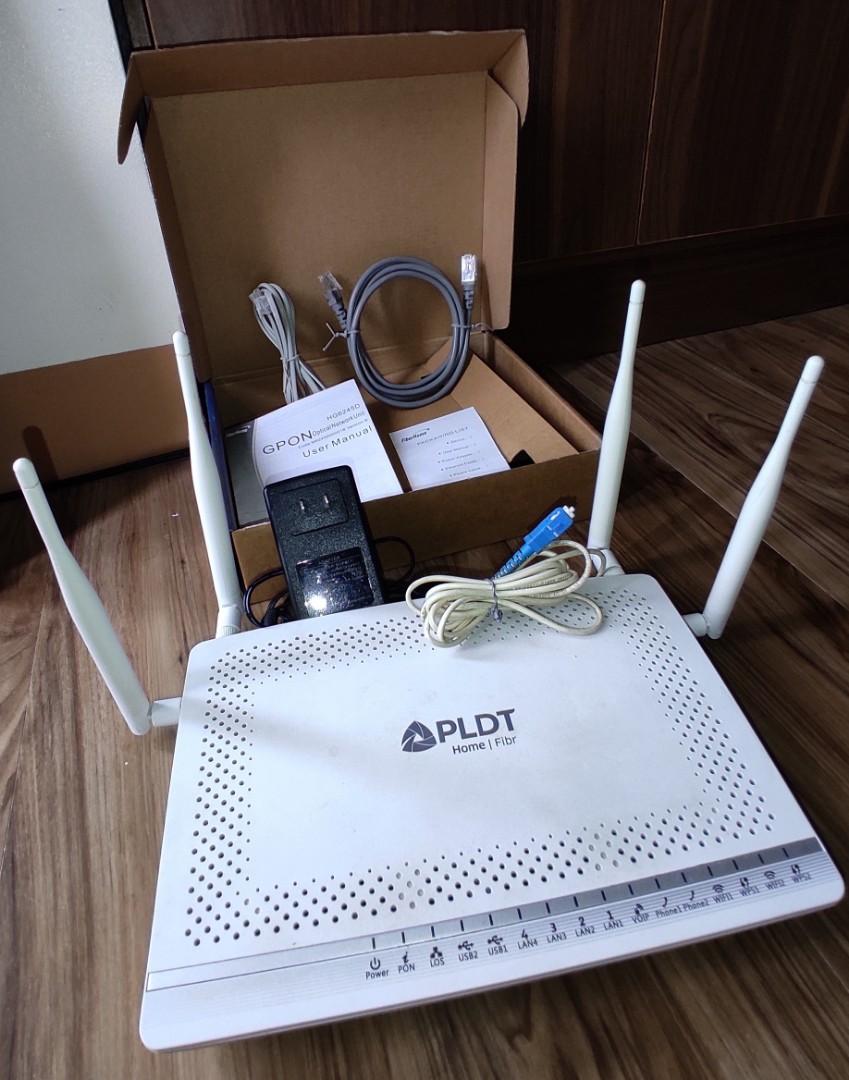 PLDT Home Fibr GPON Modem/Router with Phone Set, Computers & Tech ...