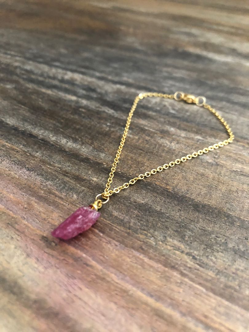 Raw cut Ruby, Women's Fashion, Jewelry & Organizers, Bracelets on Carousell