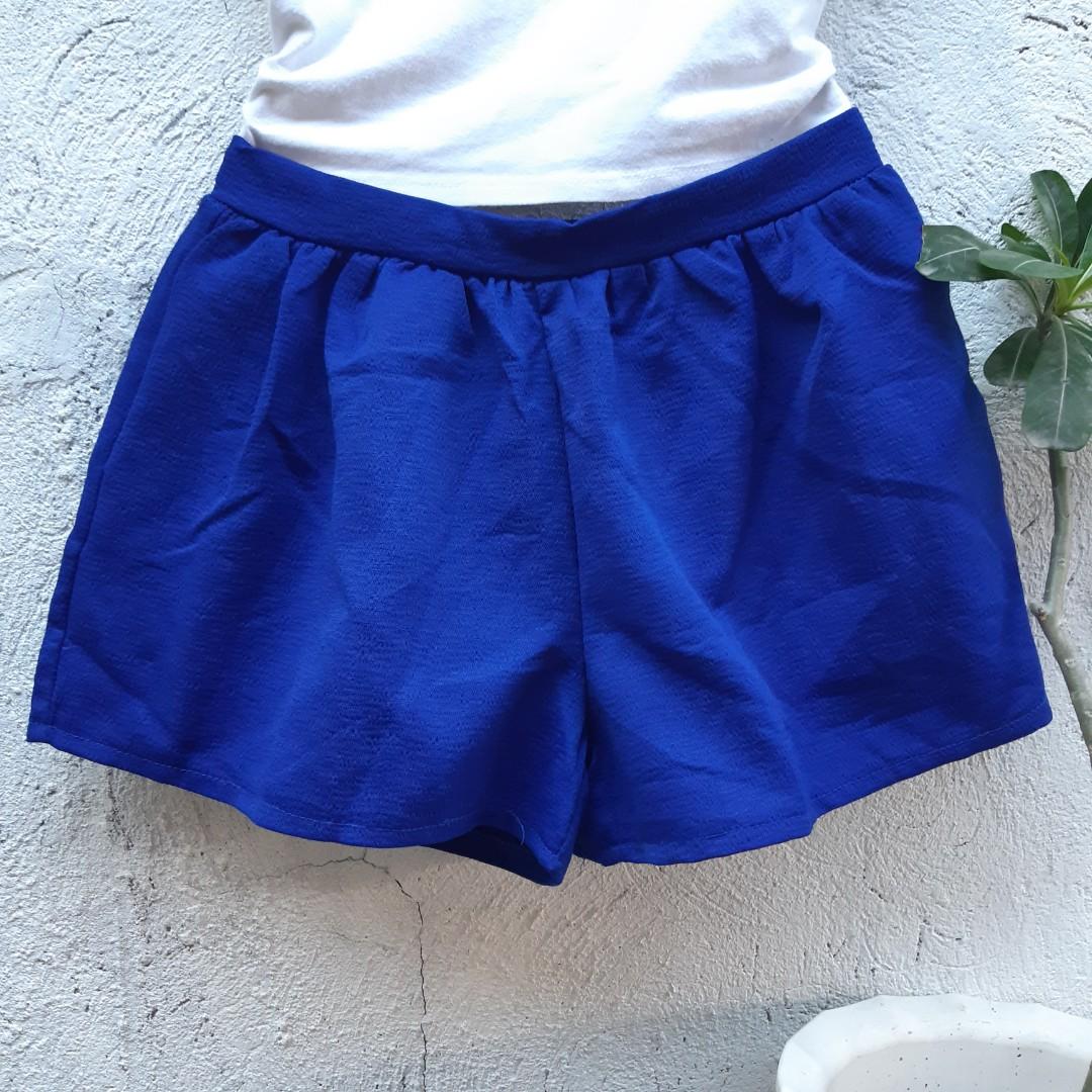 Royal blue shorts, Women's Fashion, Bottoms, Shorts on Carousell