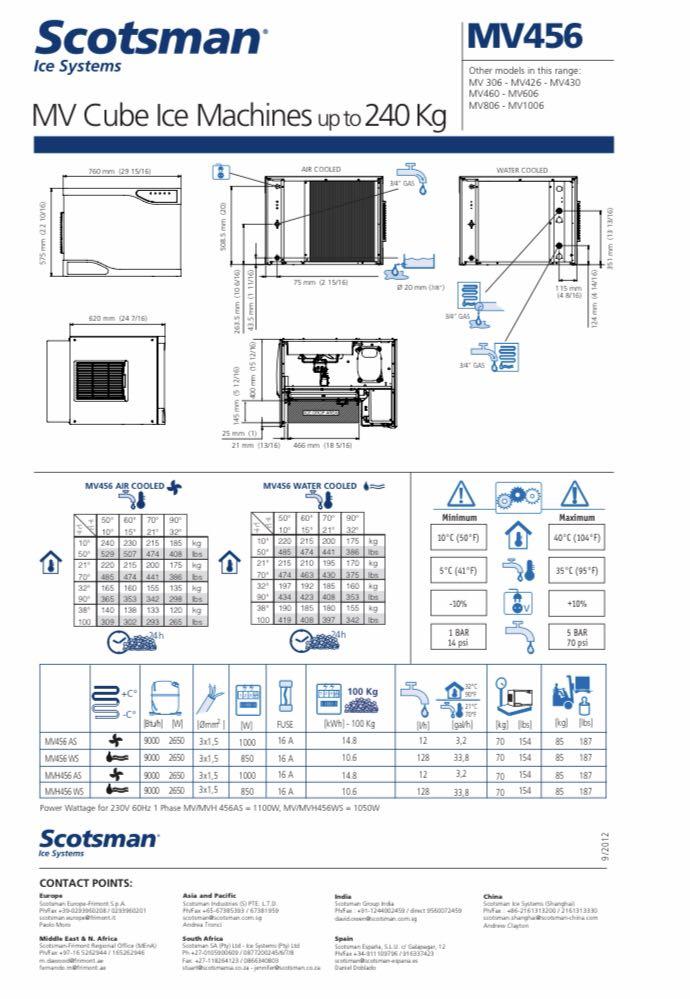 Scotsman Ice Maker 240KG/24HR with New S/S Ice Bin, TV & Home ...