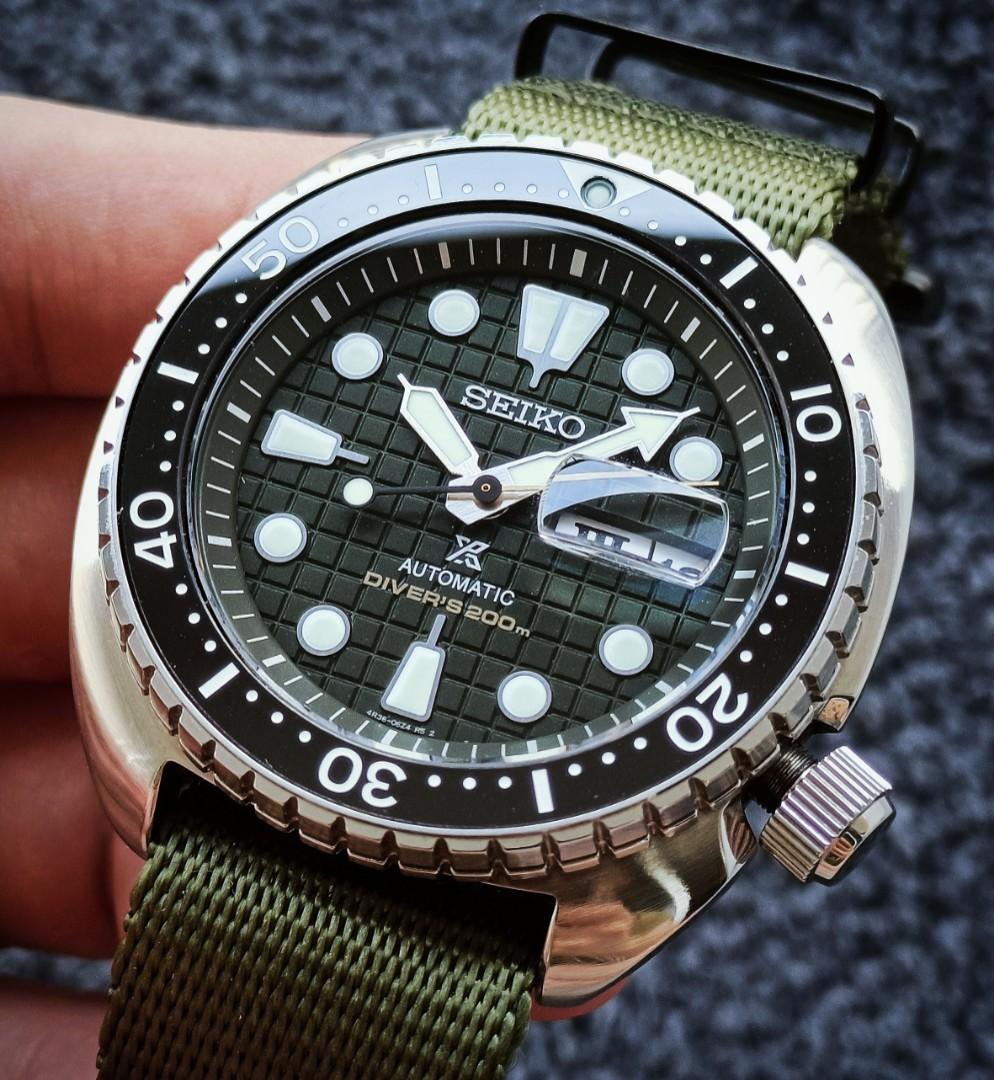 Seiko King Turtle Green Automatic Prospex Divers Watch SRPE05K1, Men's ...