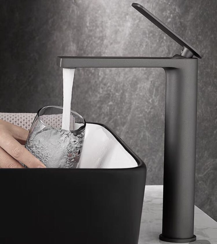 Solid Gun Metal Tall Tap, Furniture & Home Living, Bathroom & Kitchen ...