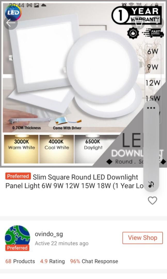 Square small LED panel light, TV & Home Appliances, Electrical ...