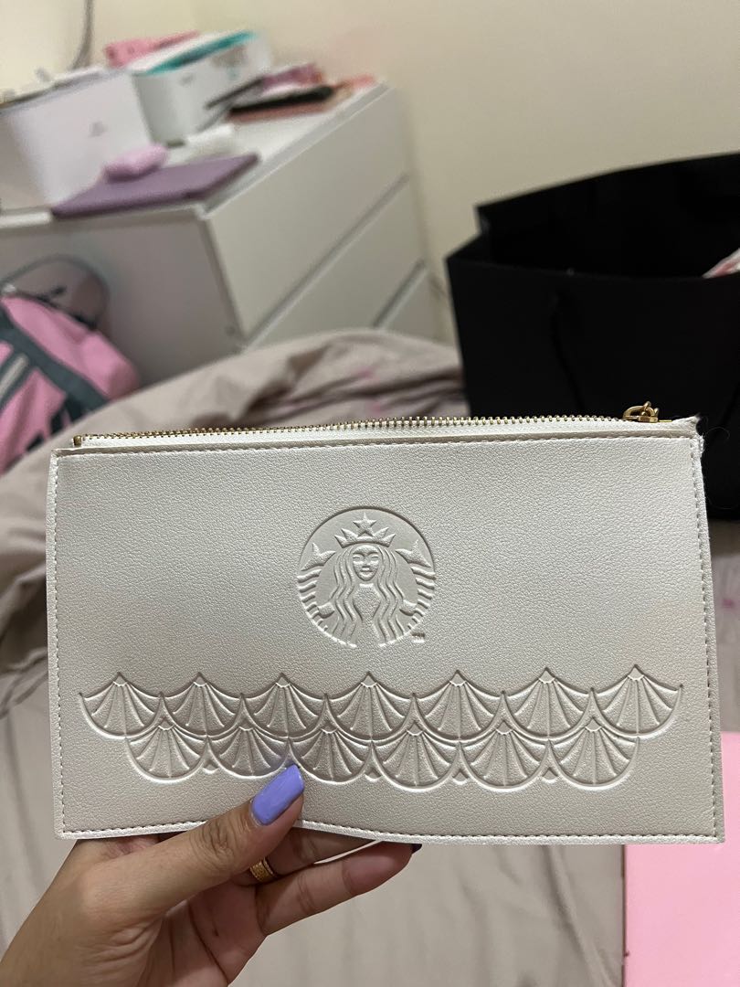 Starbucks 2021 long pouch cash wallet White Gold, Women's Fashion, Bags ...