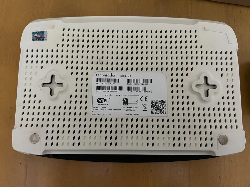 Technicolor Router TG784n v3, Computers & Tech, Parts & Accessories ...