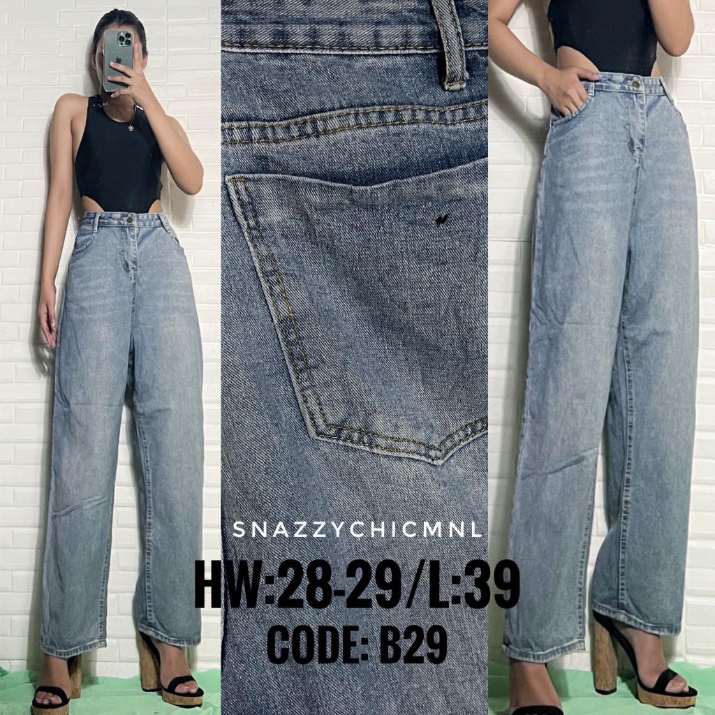 Vintage Denim Squarepants, Women's Fashion, Bottoms, Jeans on Carousell