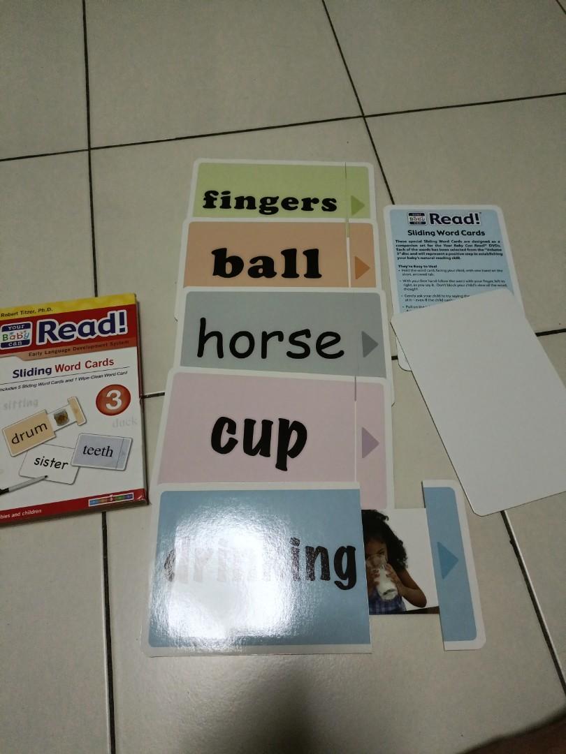 YOUR BABY CAN READ SLIDING WORD CARDS, Babies & Kids, Infant Playtime ...