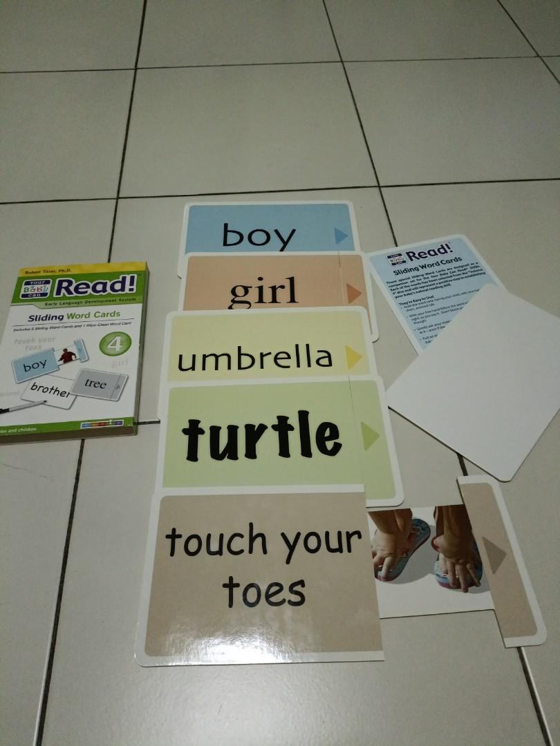 YOUR BABY CAN READ SLIDING WORD CARDS, Babies & Kids, Infant Playtime ...