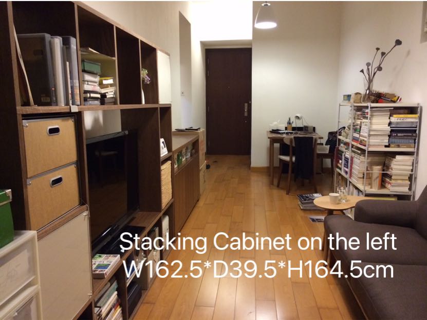 無印良品 胡桃木 木制組合櫃 Muji Stacking Cabinet, 傢俬＆家居, 傢俬, 櫃子、組合櫃及置物架 - Carousell