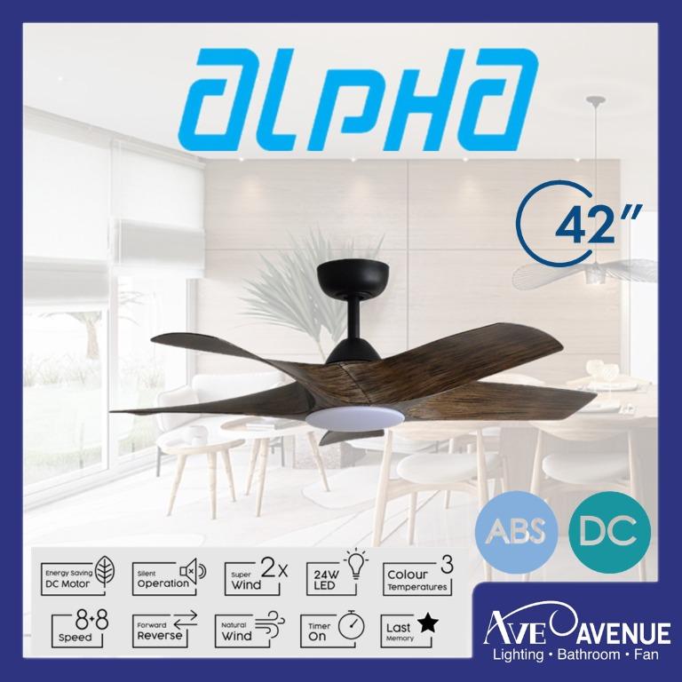 ALPHA AXIS 5 BLADES DC Motor Ceiling Fan with 3 Tone LED Light Kit and ...