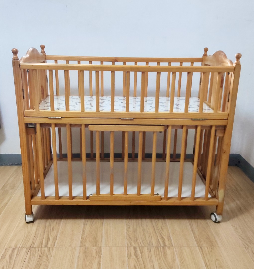Imported Baby Wooden Drop Side Crib, Babies & Kids, Baby Nursery & Kids ...