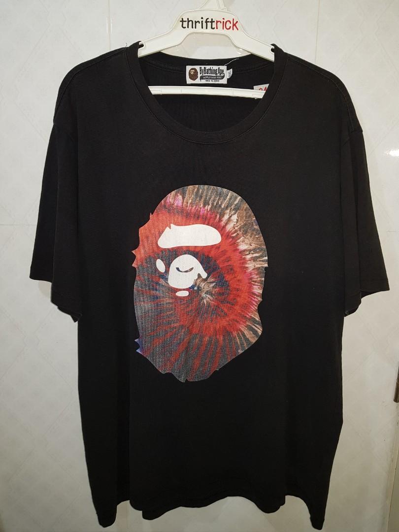 BAPE BY A BATHING APE|WORLD GONE MAD| BIG HEAD PRINT BLACK TSHIRT, Men ...