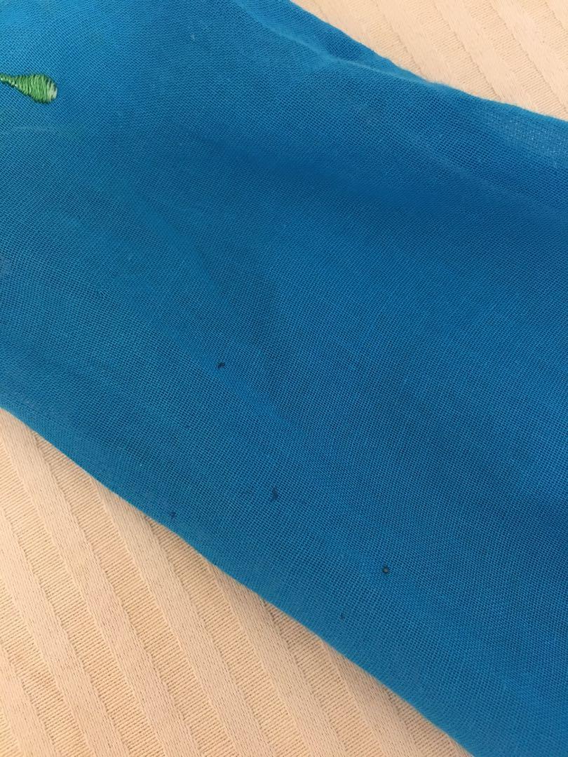 Blue kebaya with yellow and pink embroidery, Babies & Kids, Babies ...