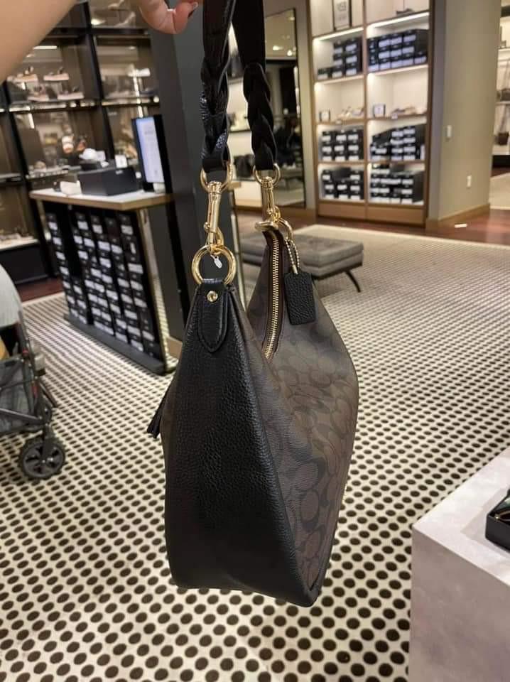 Coach Jules Hobo in Signature Canvas Darkbrown, Women's Fashion, Bags ...