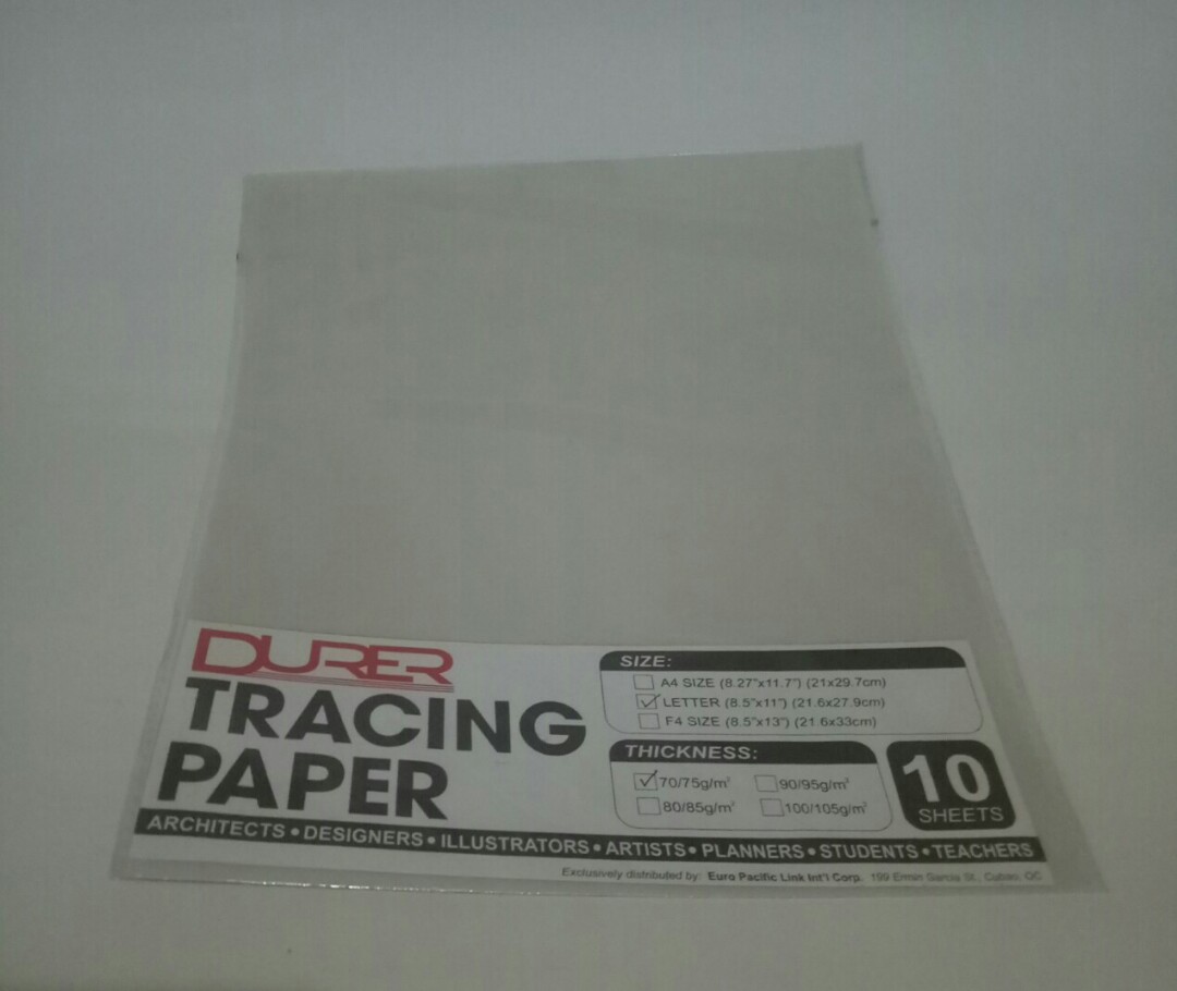 Durer Tracing Papers (Letter, F4 sizes), Hobbies & Toys, Stationary ...
