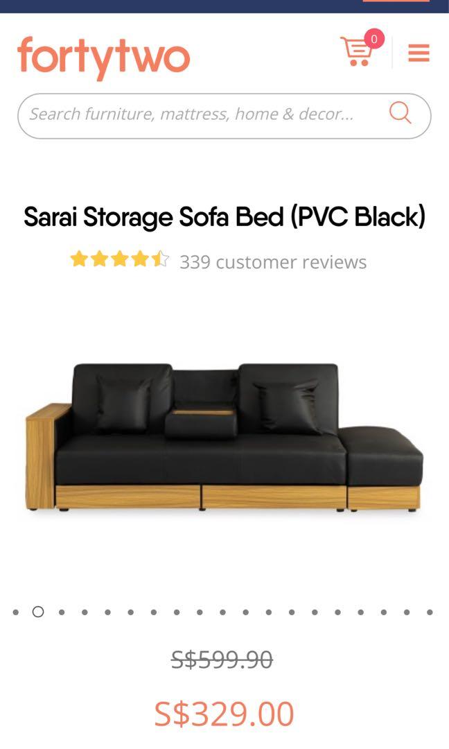 Fortytwo sarai storage sofa bed, Furniture & Home Living, Furniture, Sofas on Carousell