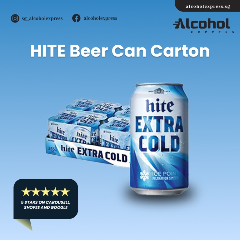 HITE Beer 24 Cans x 355ml, Food & Drinks, Alcoholic Beverages on Carousell