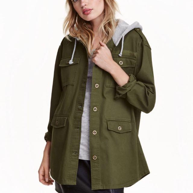 H&M Olive Green Jacket, Women's Fashion, Coats, Jackets and Outerwear ...