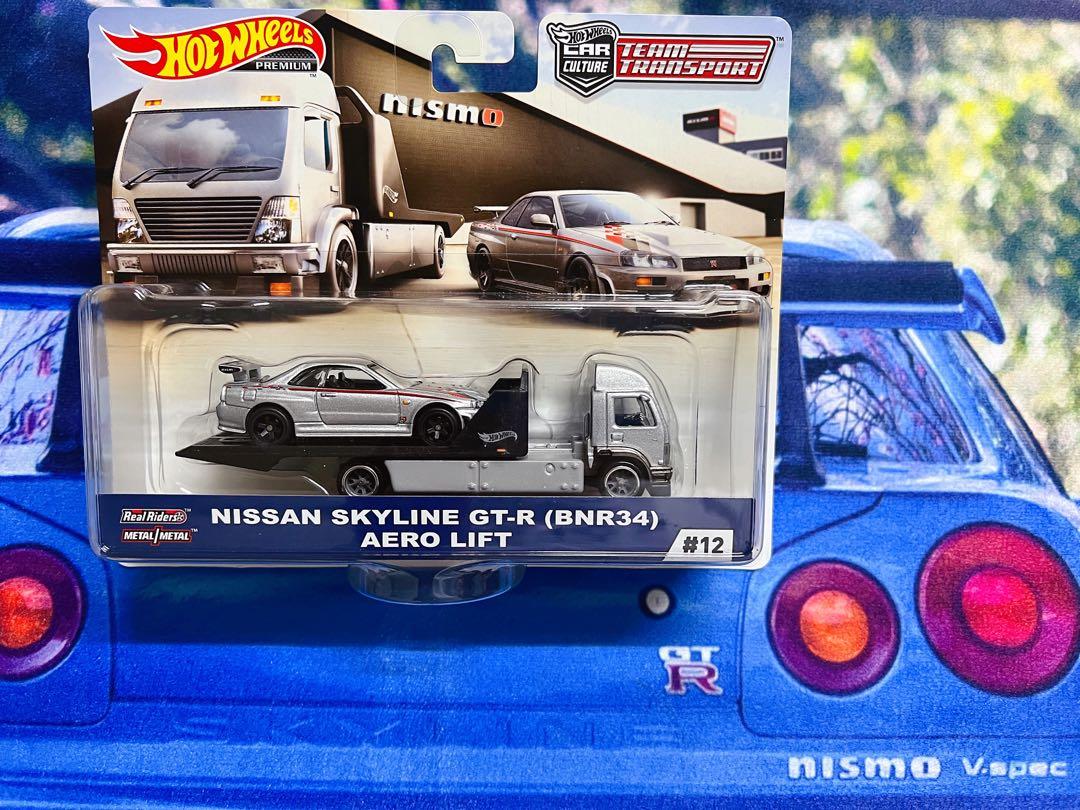 Hotwheels Nismo Skyline BNR34 + Aero Lift Truck （ 已停產沒再出，收藏品，絕對珍貴）, 興趣及 ...