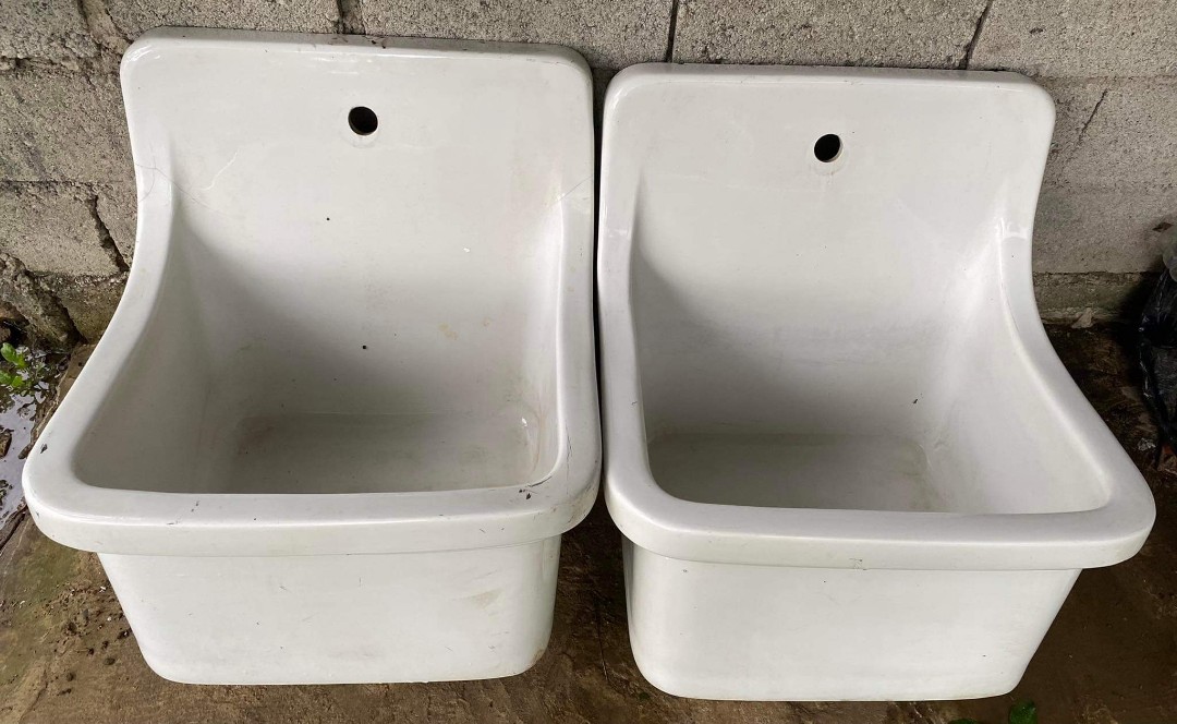 Huge porcelain scrub sink, Furniture & Home Living, Bathroom & Kitchen ...