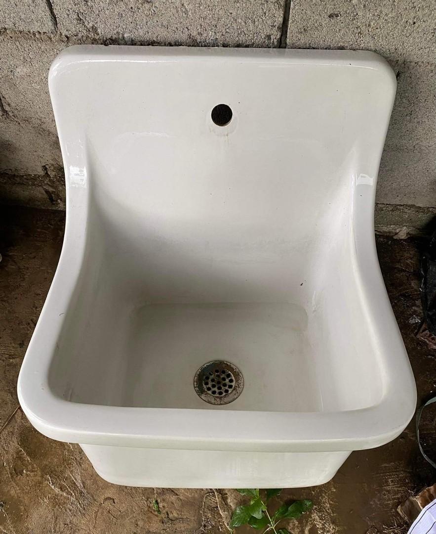 Huge porcelain scrub sink, Furniture & Home Living, Bathroom & Kitchen ...