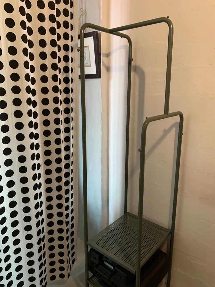 IKEA NIKKEBY Steel Clothes Rack in Sage Green, Furniture & Home Living ...