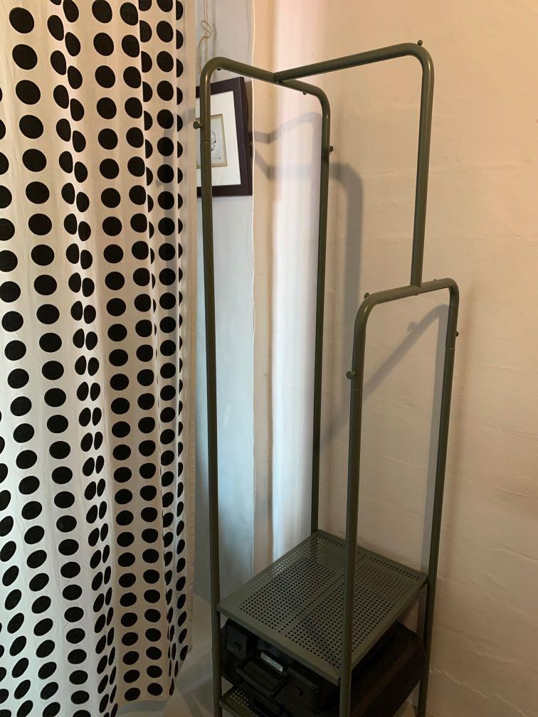 IKEA NIKKEBY Steel Clothes Rack in Sage Green, Furniture & Home Living, Furniture, Shelves ...
