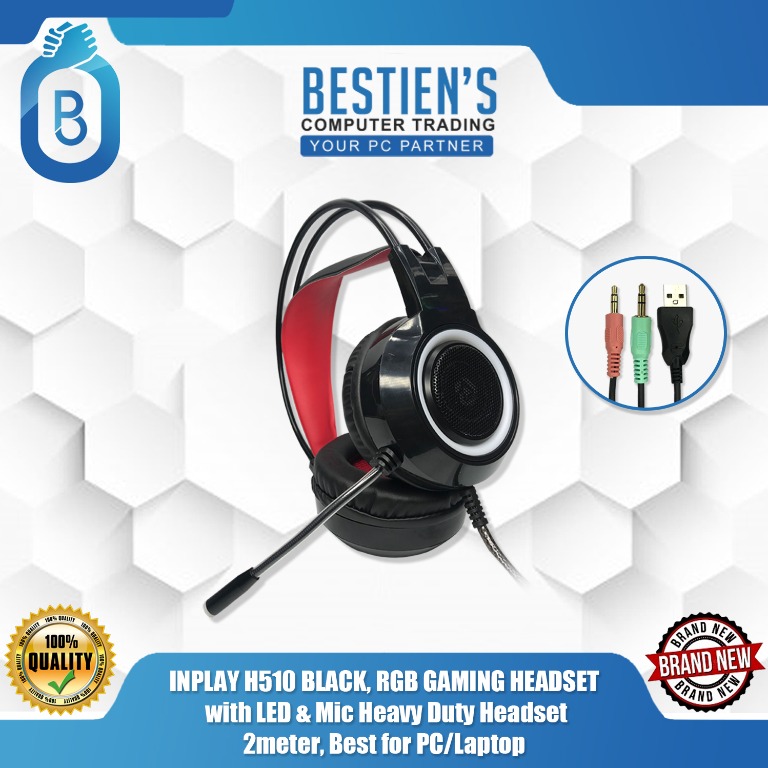 INPLAY H510 RGB GAMING HEADSET with Led RGB, with Mic Heavy Duty ...