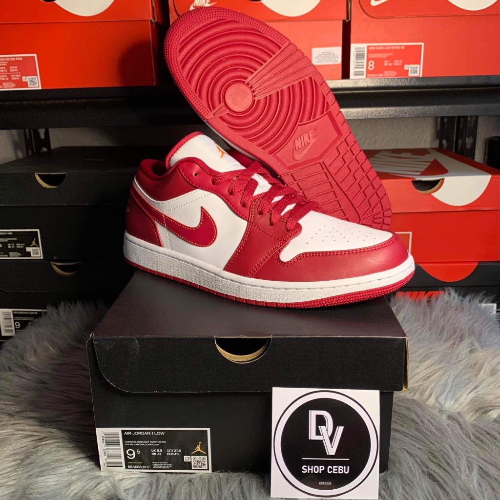Jordan 1 Low Cardinal Red sz 7-12, Men's Fashion, Footwear, Sneakers on ...
